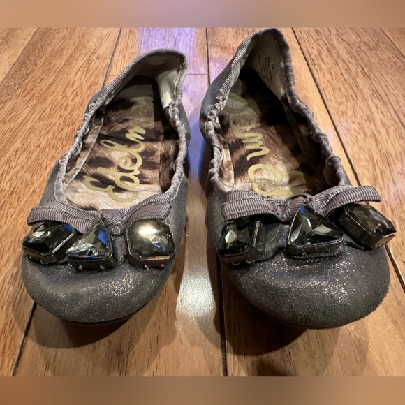 Sam Edelman | Shoes | Sam Edelman Little Girl Ballet Flats Gray Sparkle ...